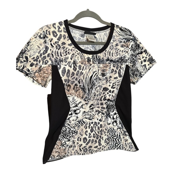 Cherokee | Tops | Cherokee Animal Print Short Sleeve Side Stretch Scoop ...